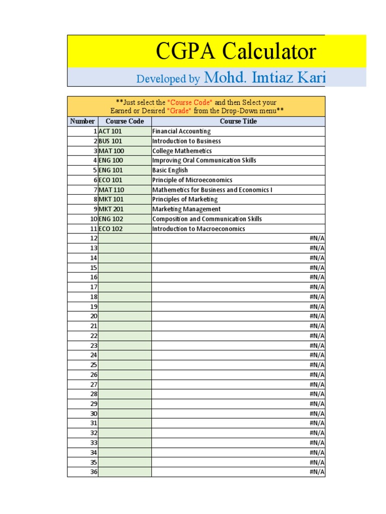 CGPA Predictor & Calculator | PDF