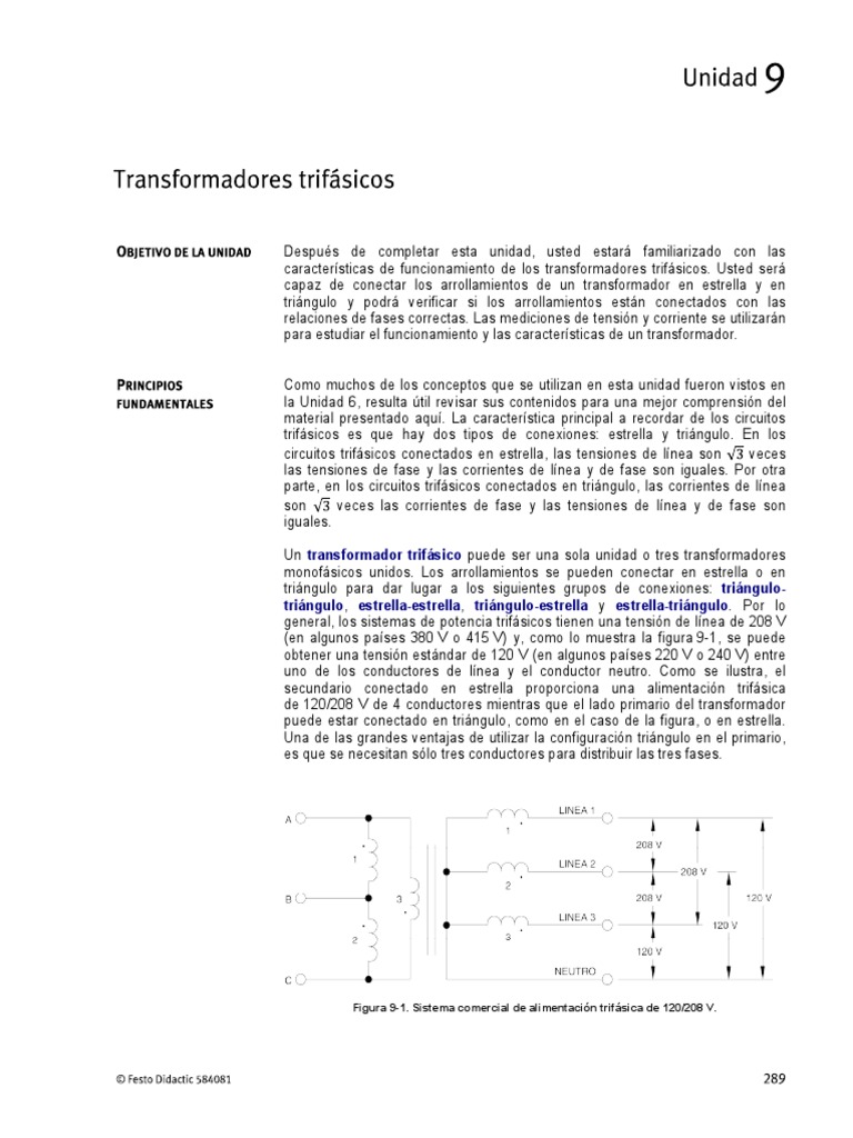 Practica No 7 - Conexiones Trifasicas | PDF | Transformador | Corriente eléctrica