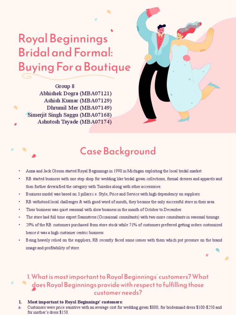 Royal Beginnings: Bridal Boutique Insights | PDF | Supply Chain | Customer