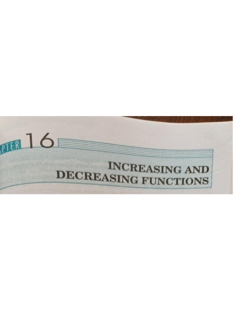 Increasing And Decreasing Functions Pdf