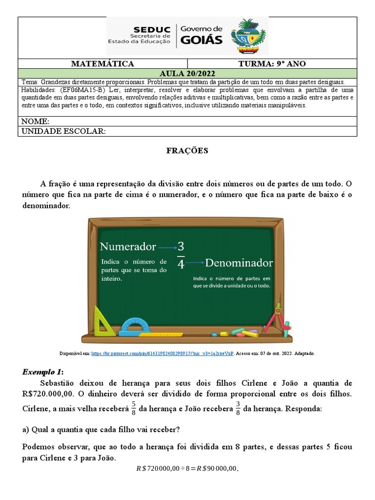 Aula 20 - 6º MAT - Grandezas Diretamente Proporcionais. Problemas Que ...