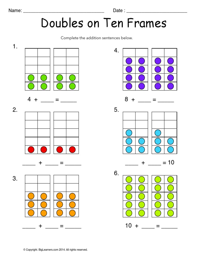Doubles On Tens Frames | PDF | Business