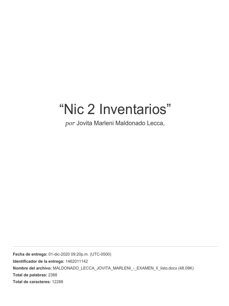 Nic 2 Inventarios | PDF