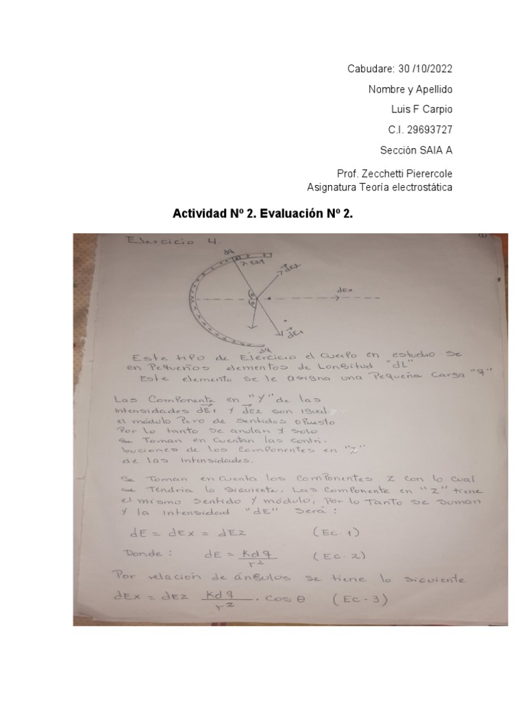 Actividad #2 Teoria Electrostatica | PDF