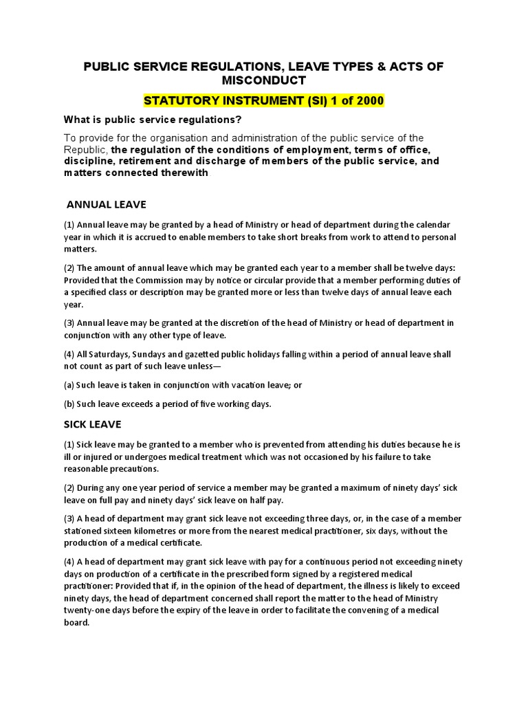 Public Service Regulations | PDF