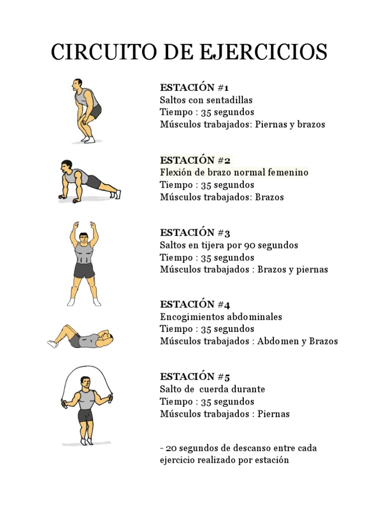 Circuito de Ejercicios de Educacion Fisica | PDF