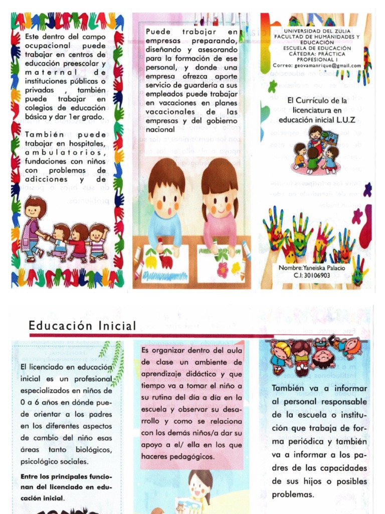 Triptico Educacion Inicial | PDF