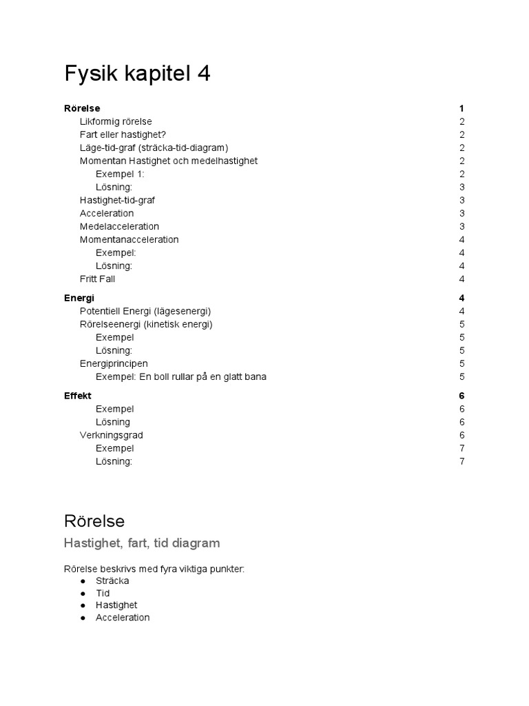 Fysik Kapitel 4 | PDF