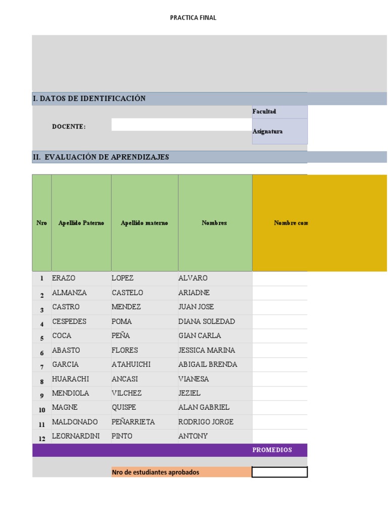 EVALUACIÓN FINAL MS EXCEL - BÁSICO | PDF