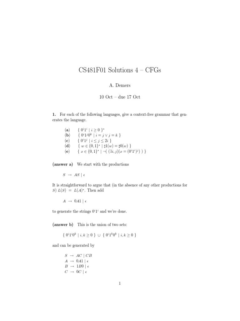 Context Free Grammar | PDF | Language Mechanics | Syntax