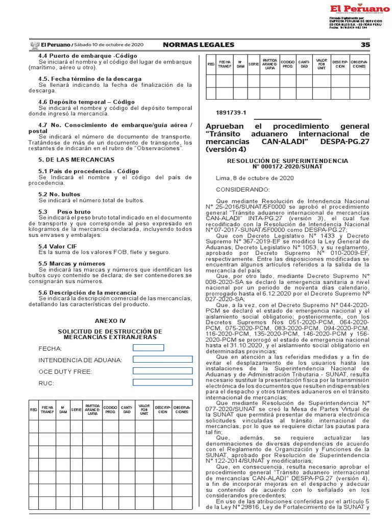 Transito Aduanero | PDF