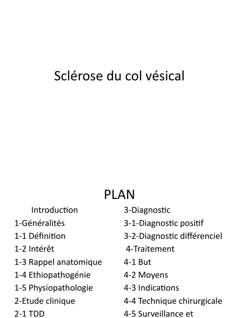Sclérose du col vésical : diagnostic et traitement | PDF | Bien-être