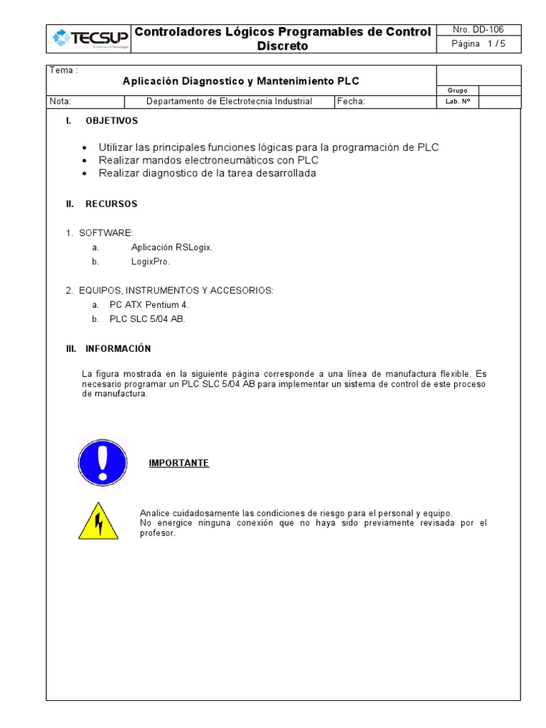 Lab 10 Diagnostico y Mantenimiento PLC SLC 5-04 | PDF