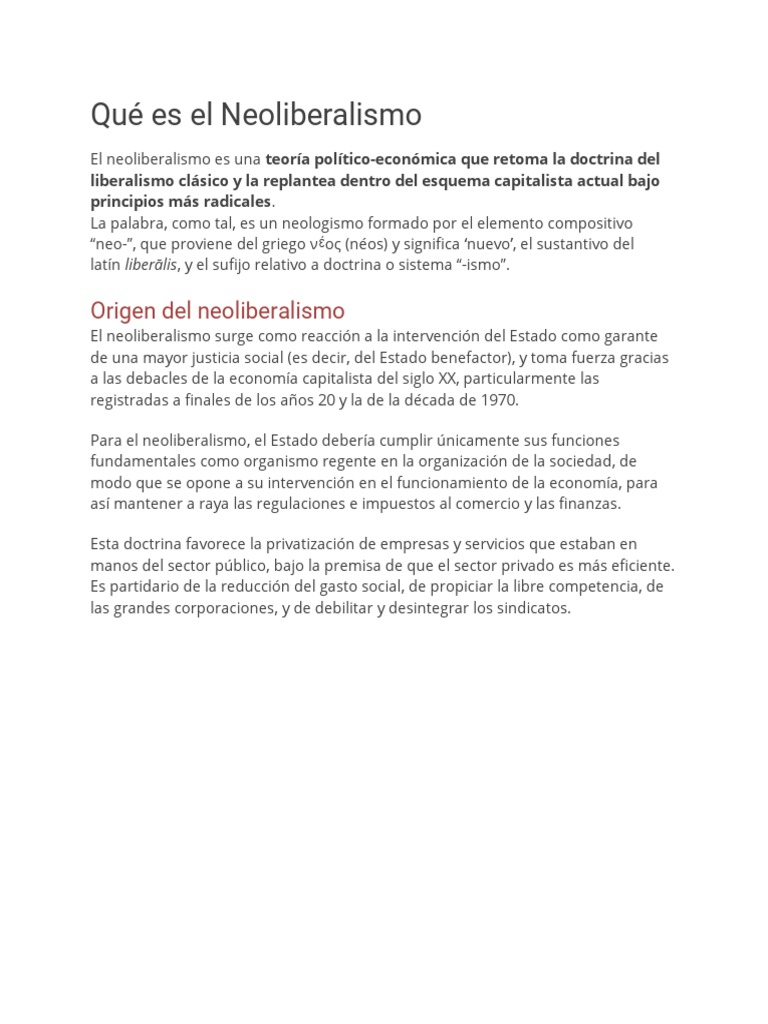 Neolib | PDF