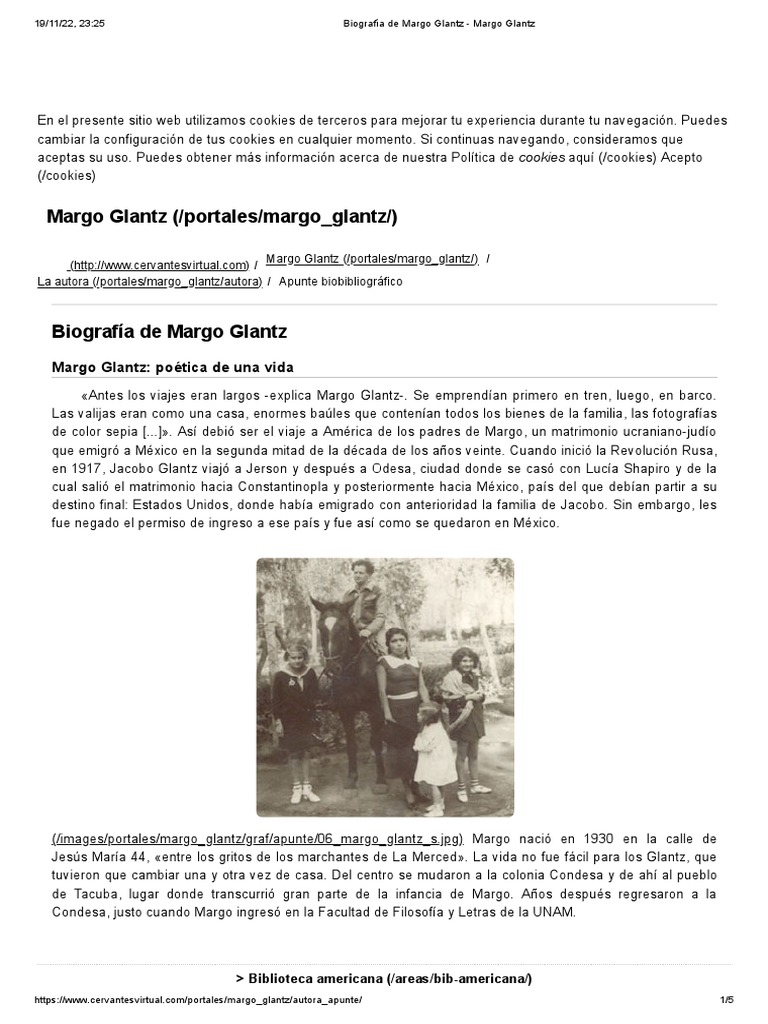 Biografía de Margo Glantz - Margo Glantz | PDF