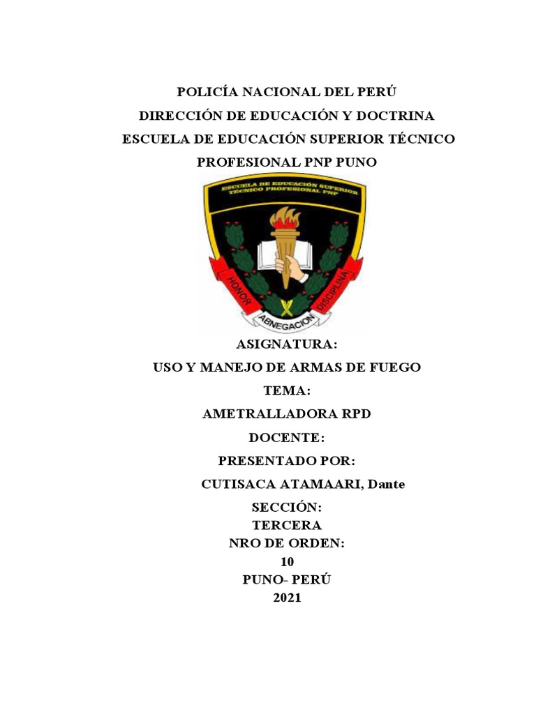Monografia Uso Manejo de Armas RKP Monografia | PDF | Ametralladora ...
