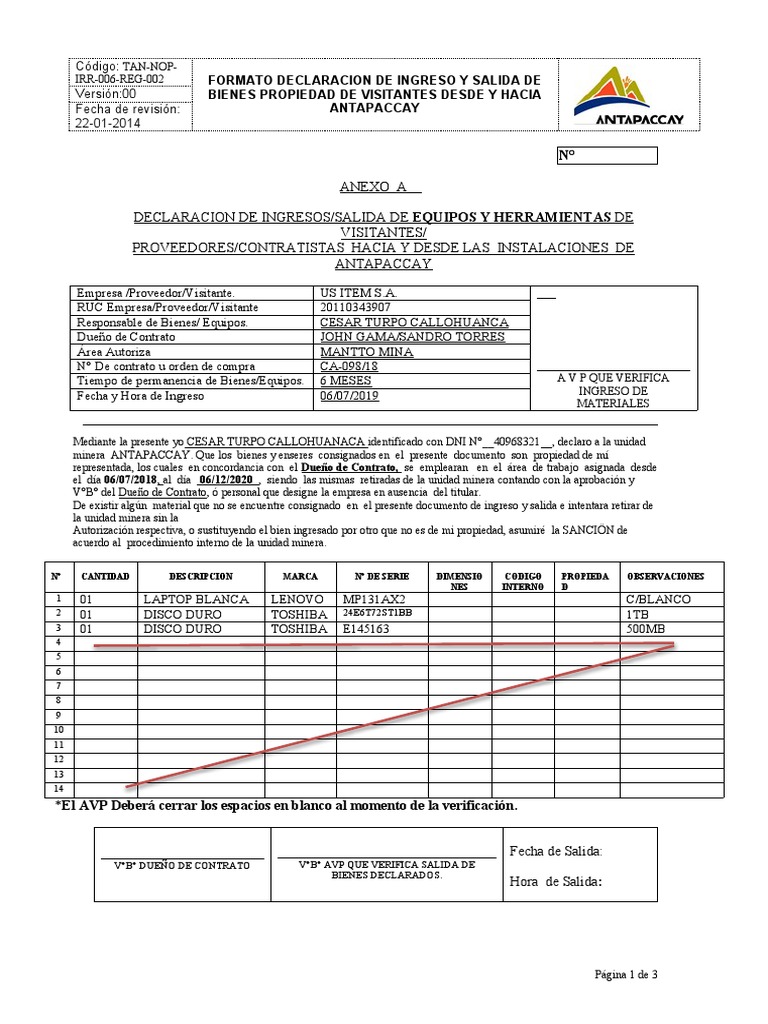 Anexo A-B-C. Antapaccay | PDF