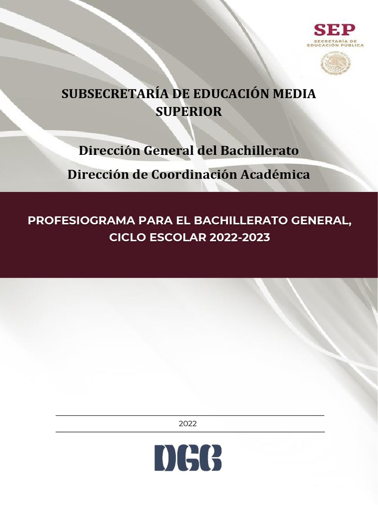 Profesiograma DGB 2022-2023 | Descargar gratis PDF | Ciencias de la Computación | Químico