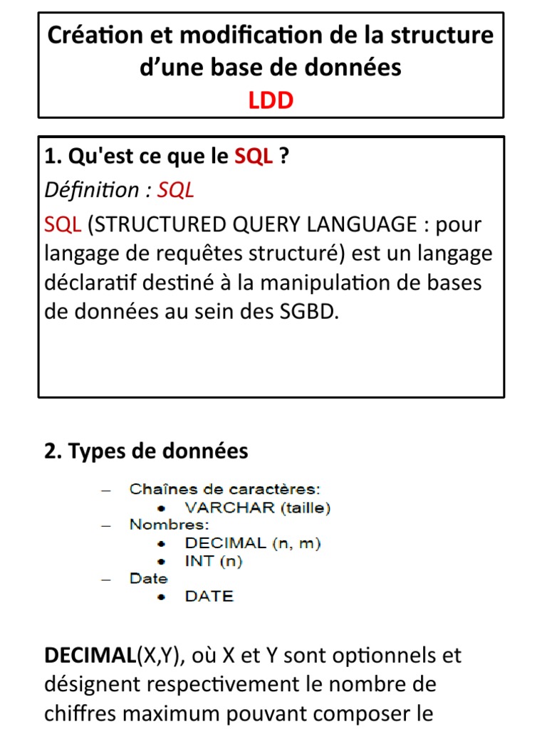 tp1 LDD | PDF | SQL | Design de logiciel