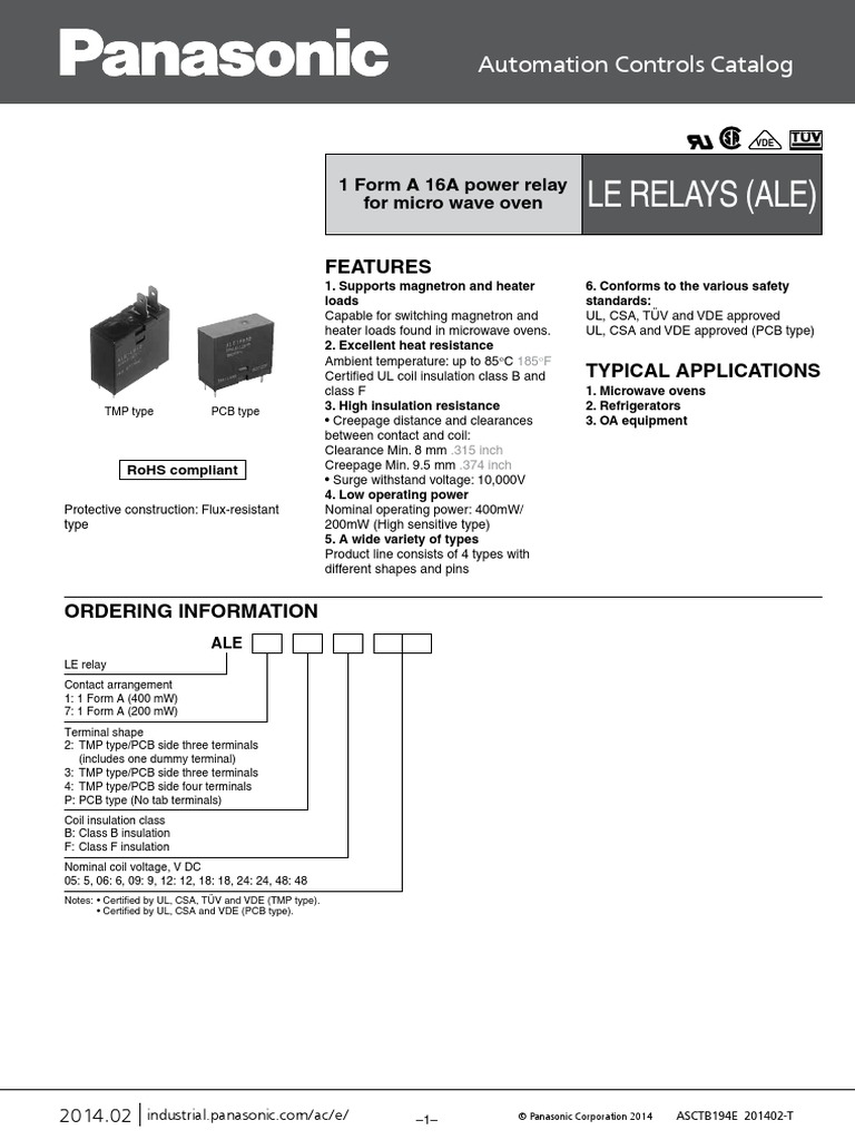 Panasonic Mech Eng Le-1197187 | PDF | Rectifier | Insulator (Electricity)