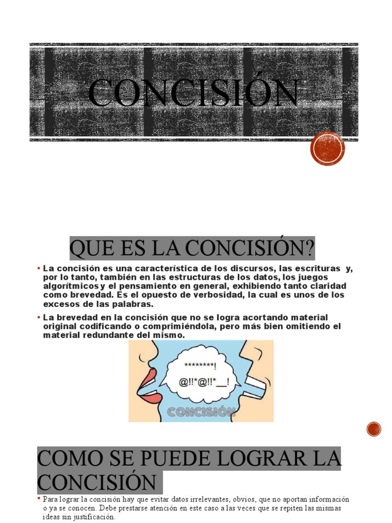 Concisión | PDF | Artes del Lenguaje y Comunicación