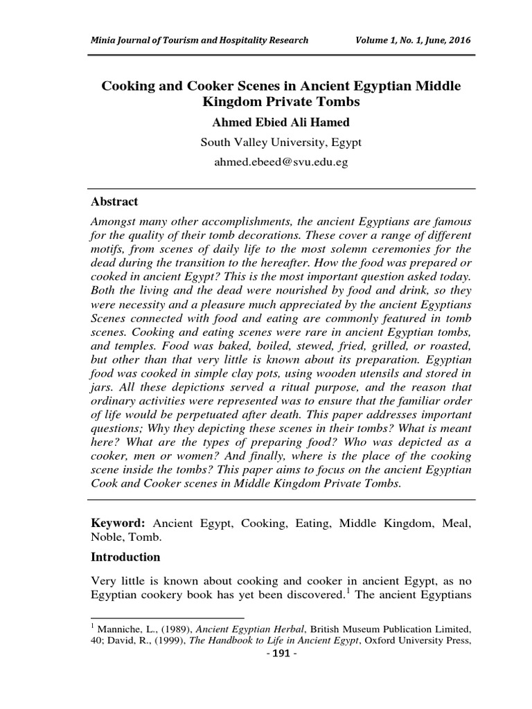 Cooking and Cooker Scenes in Ancient Egyptian Middle | PDF | Ancient ...