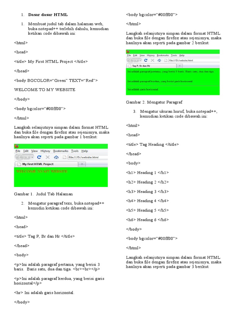 Dasar Dasar Html Pdf