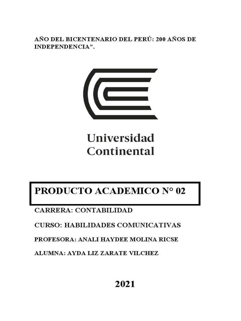 Producto Academico #02 Habilidades Comunicativas | PDF | El embarazo | Ciencias de la Salud