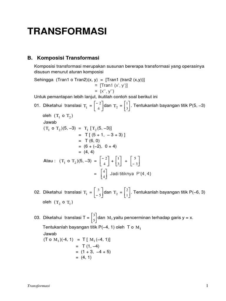 02-Komposisi Transformasi | PDF | Metode & Bahan Ajar