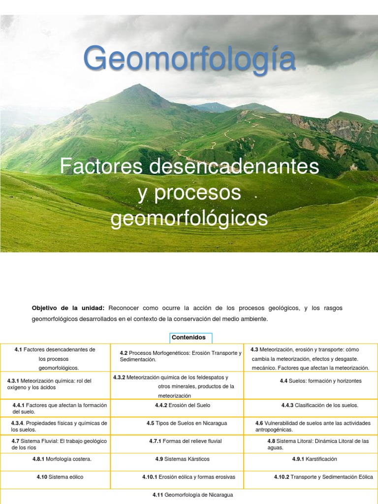 Factores Desencadenantes y Procesos Geomorfológicos | PDF