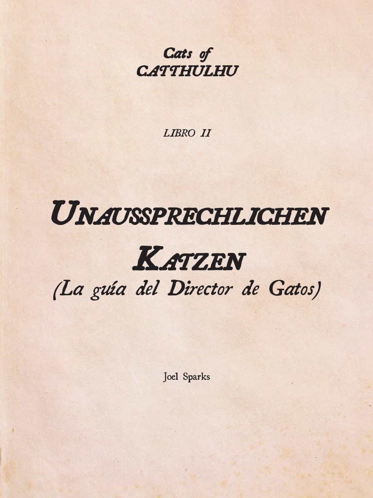 Cats of Catthulhu Libro 2, Unaussprechlichen Katzen | PDF