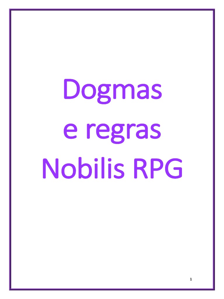 Dogmas e Regras Nobilis RPG | PDF | Jogos de RPG | Linguagem natural
