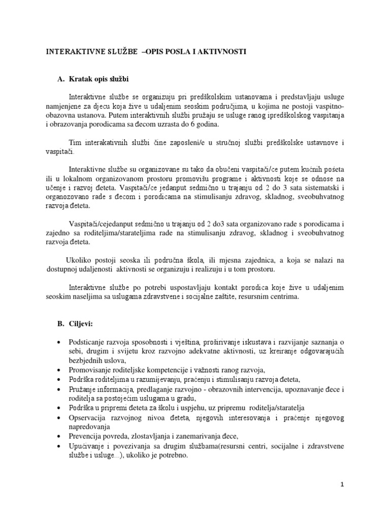 Opis Posla Interaktivne Službe | PDF