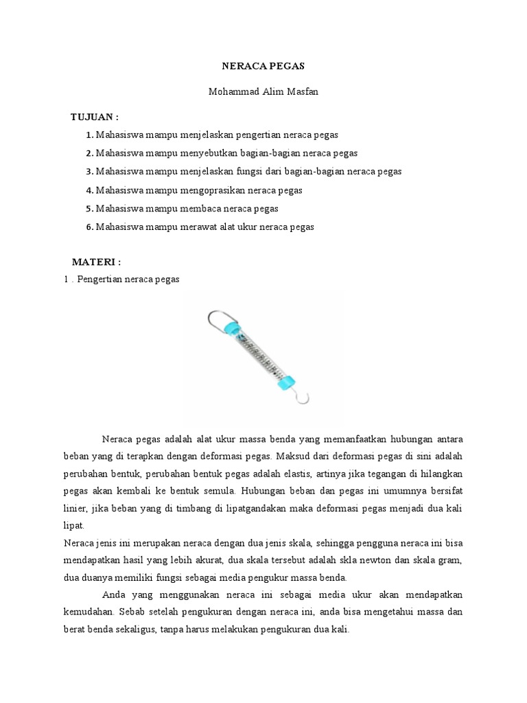 Panduan Lengkap Neraca Pegas | PDF