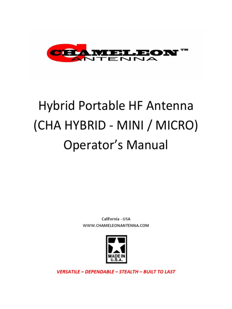 CHA Hybrid Mini/Micro Antenna Manual | PDF | Technology & Engineering