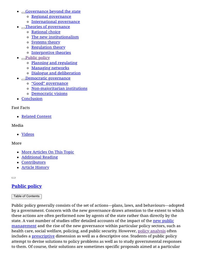 Understanding Governance Beyond the State | PDF | Governance | Policy