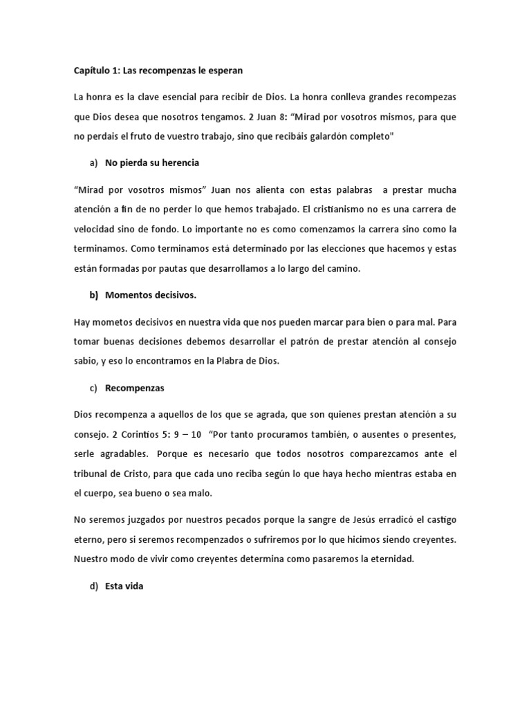 Resumen Capitulo 1 Al 4 Libro Discipulado | PDF