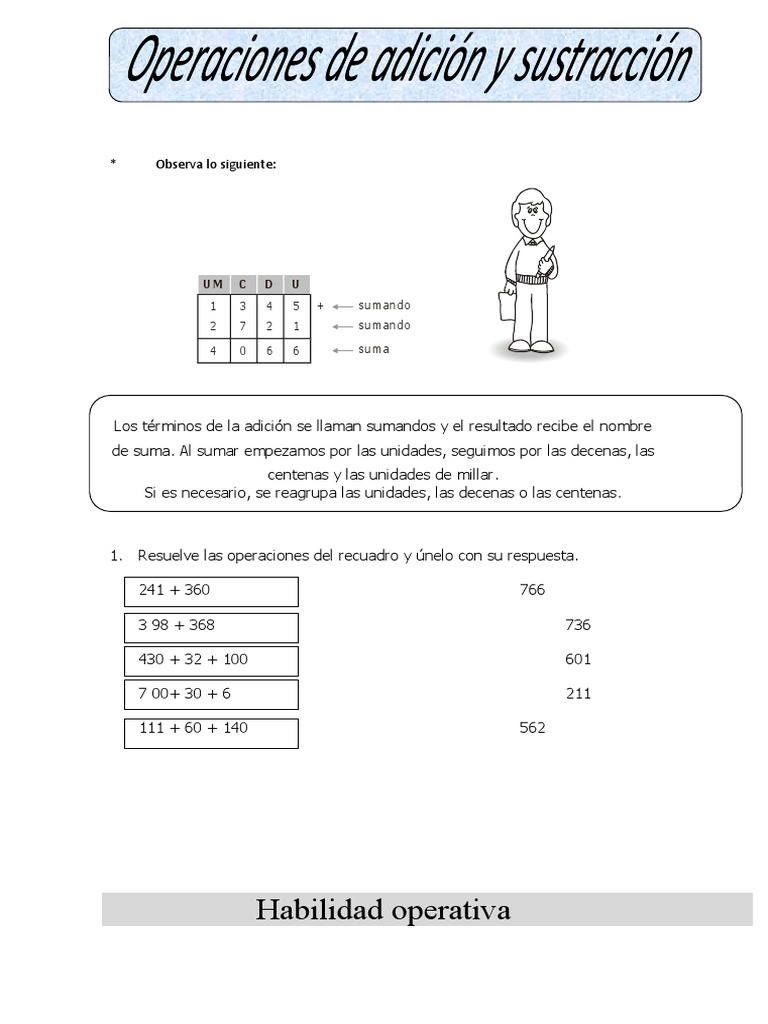 Ejercicios de Adicion | PDF | Notación Matemática | Notación