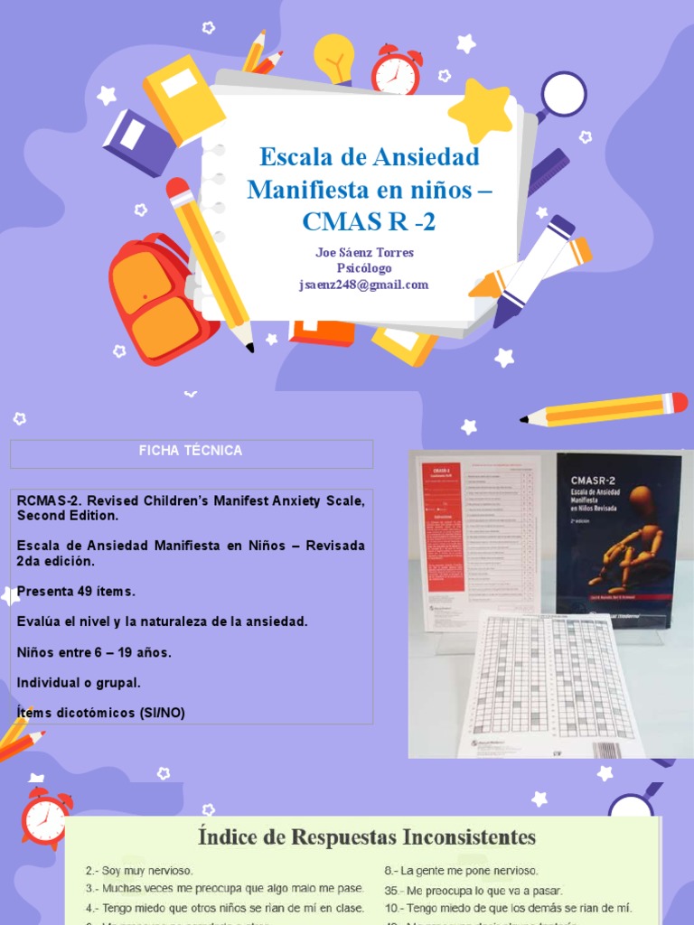 CMAS-R2: Escala de Ansiedad Infantil | PDF | Self-Improvement