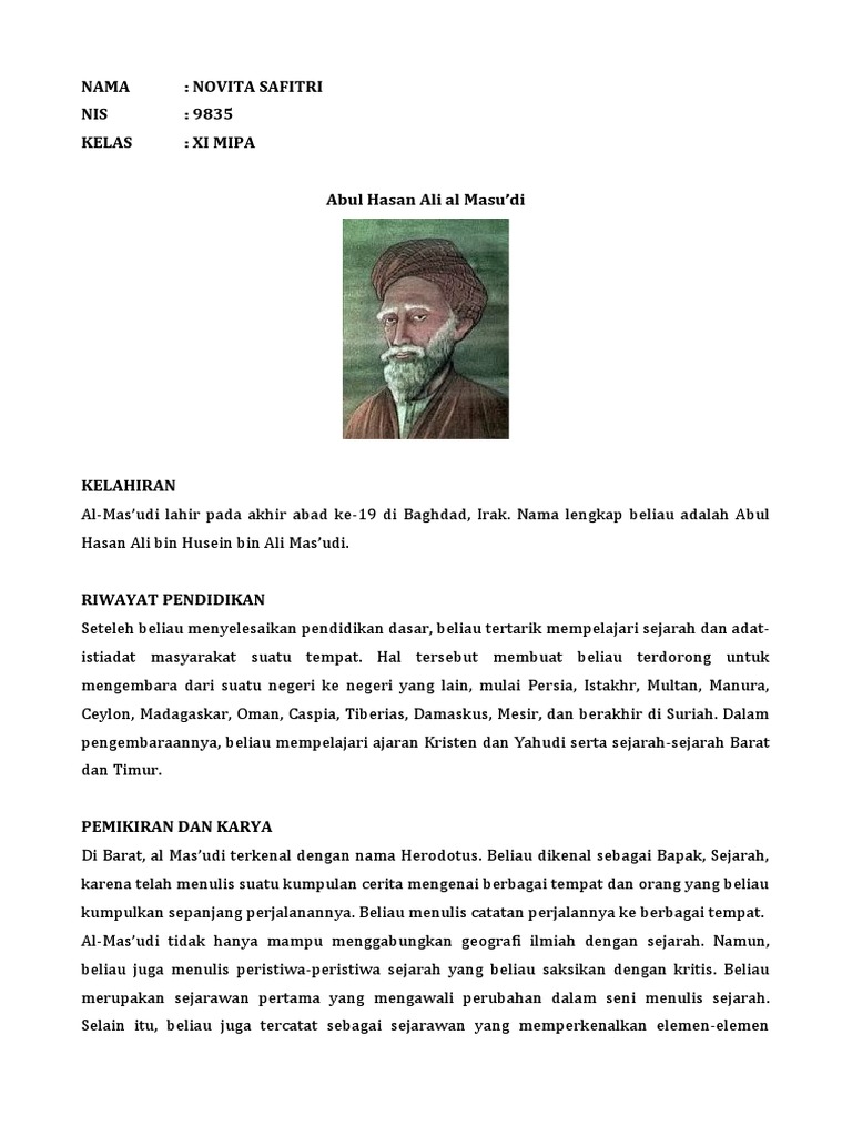 Biografi Al-Mas'udi | PDF
