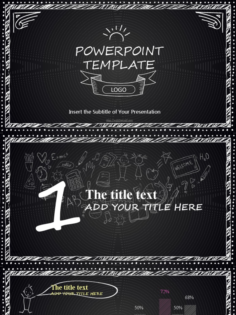 Hand Drawn Blackboard PowerPoint Templates | Download Free PDF | Text ...
