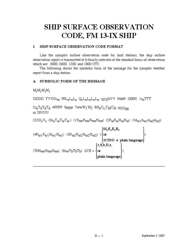 Decode Ship Observation Code | PDF