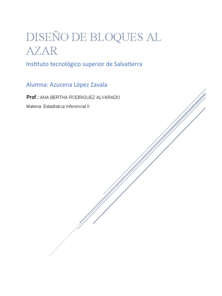 Diseño de Bloques Al Azar | PDF | Experimentar | Science