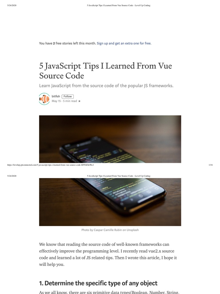 5 JavaScript Tips I Learned From Vue Source Code - Level Up Coding | PDF