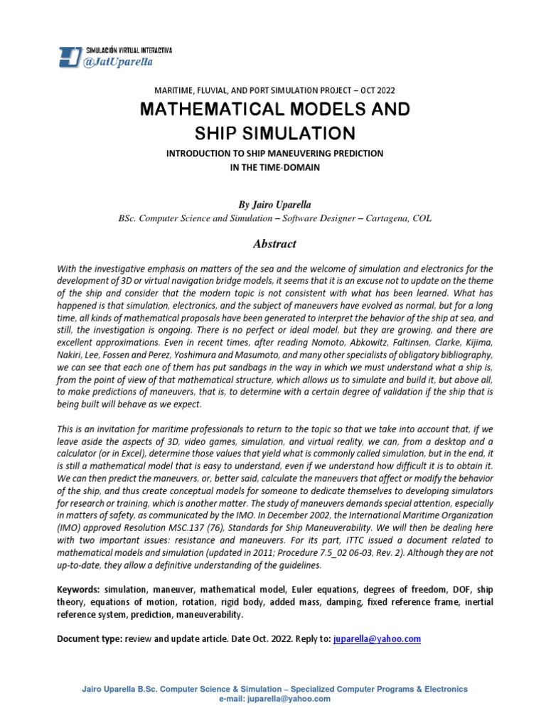 Math Models and Ship Simulation | PDF | Technology & Engineering