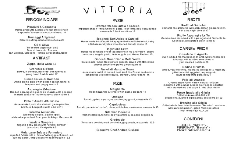 Vittoria - Dinner Menu | Download Free PDF | Mediterranean Cuisine ...