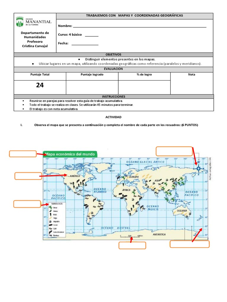 Mapas y Coordenadas Geográficas para Niños | PDF