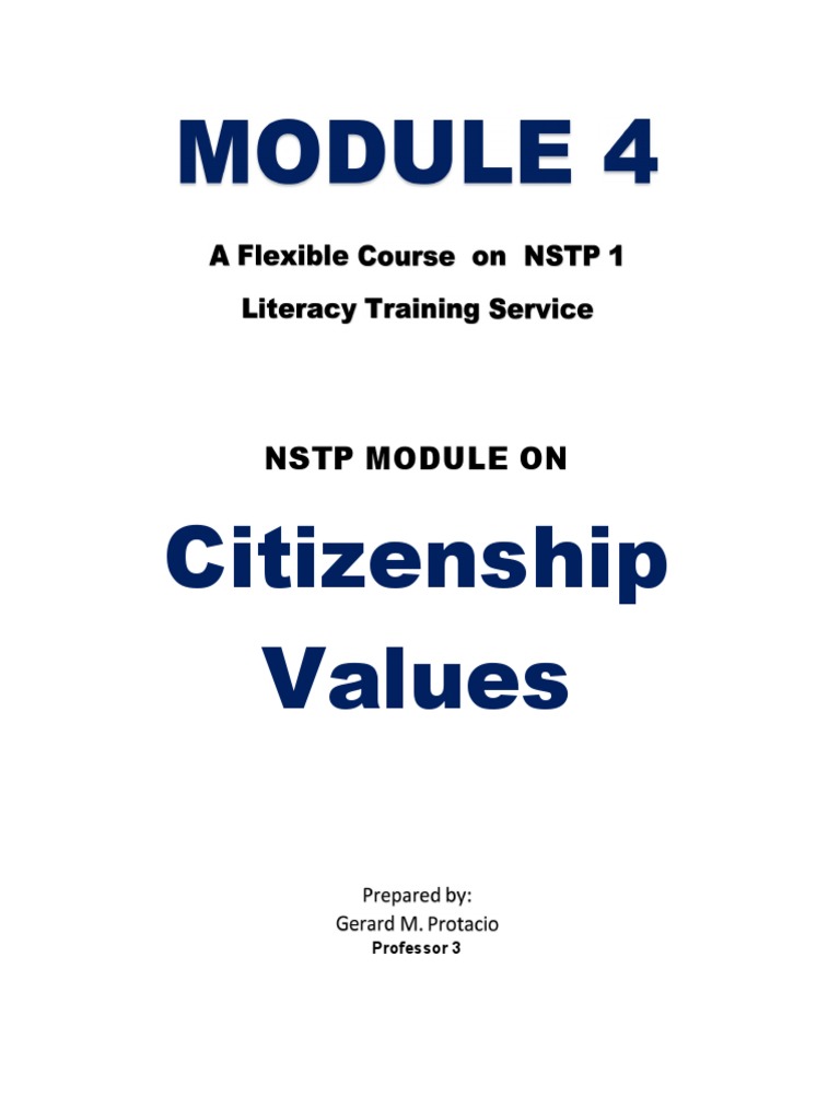 NSTP1 Citizenship Values Module 4 PDF | PDF | Citizenship | Cosmopolitanism