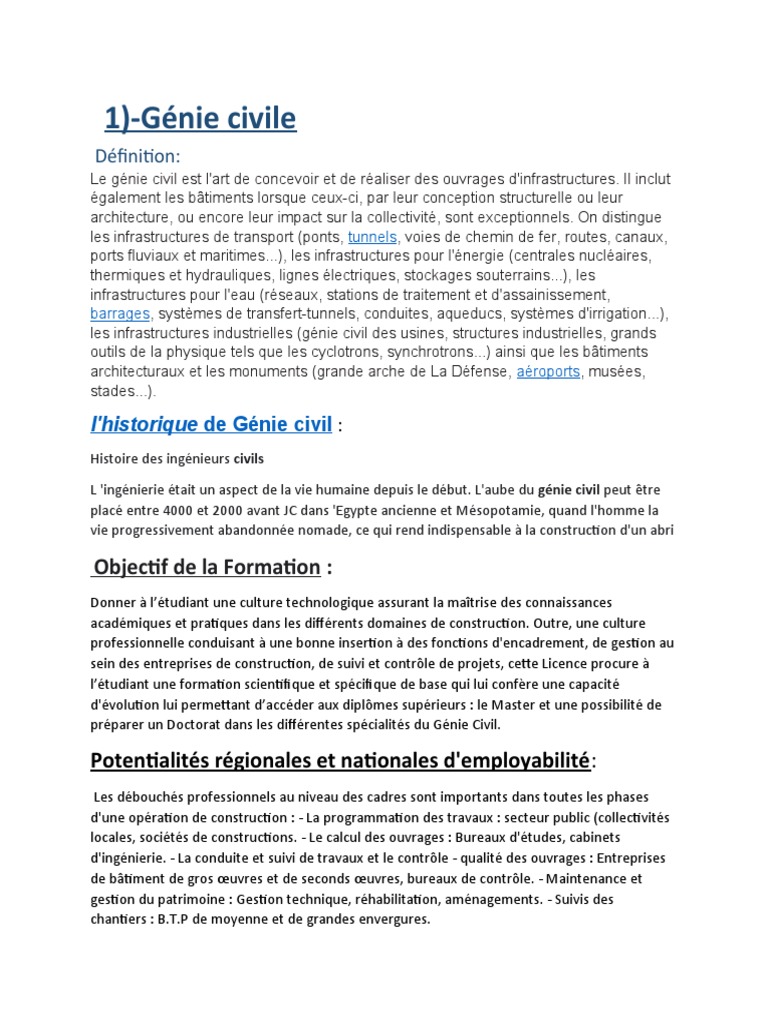 1) - Génie Civile: Définition | PDF