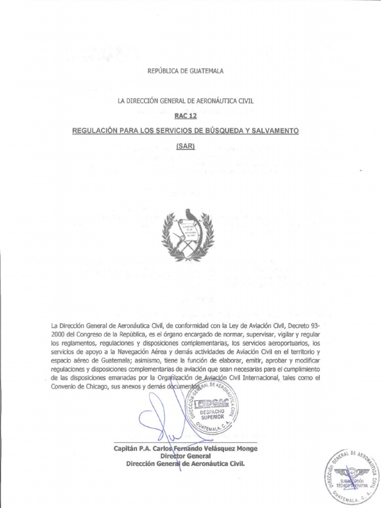 Tema 2-1-G - RAC 12 SAR Guatemala | PDF | Aviación | Transporte